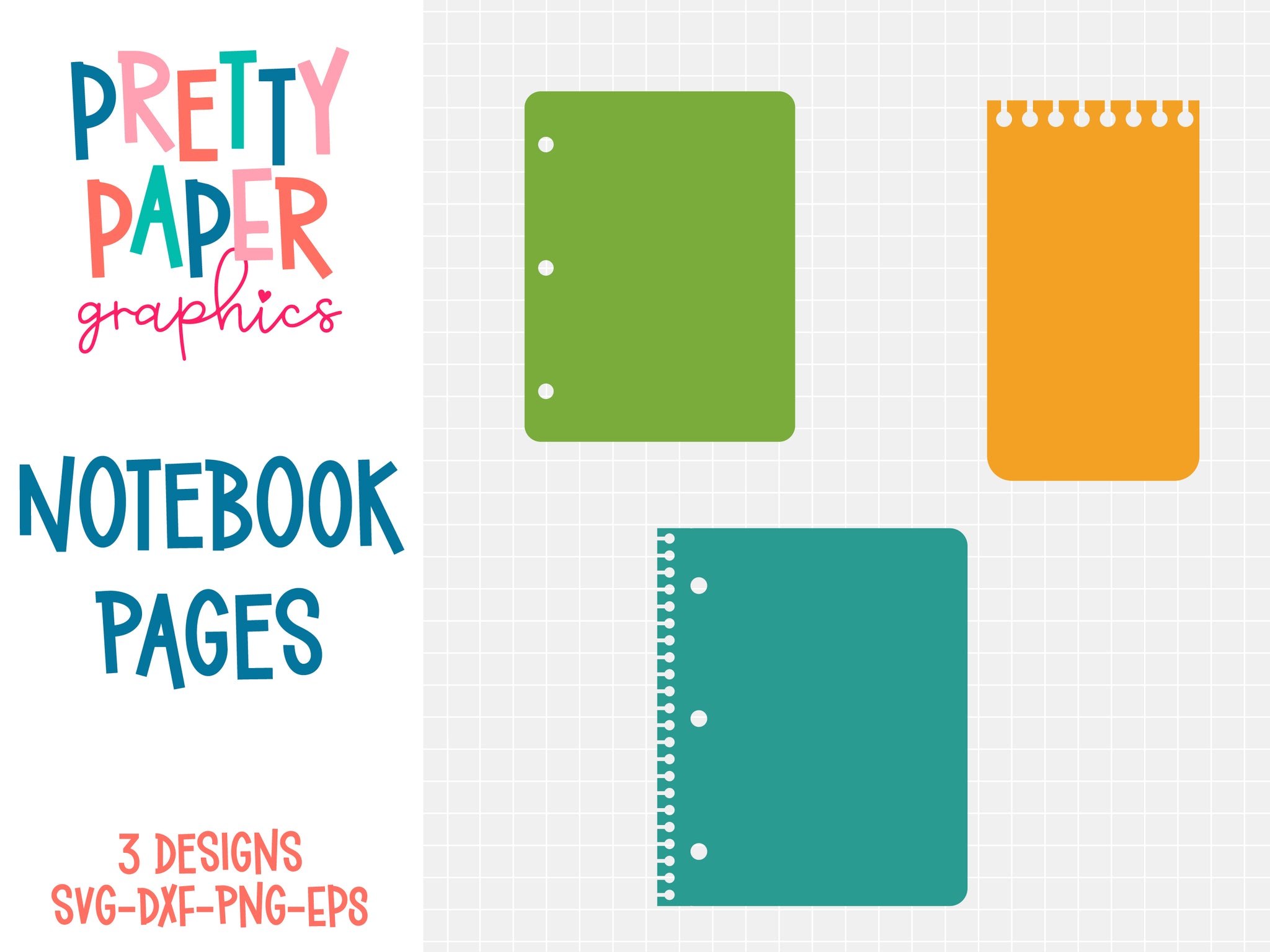 Notebook Pages SVG Cut Files – Pretty Paper Graphics