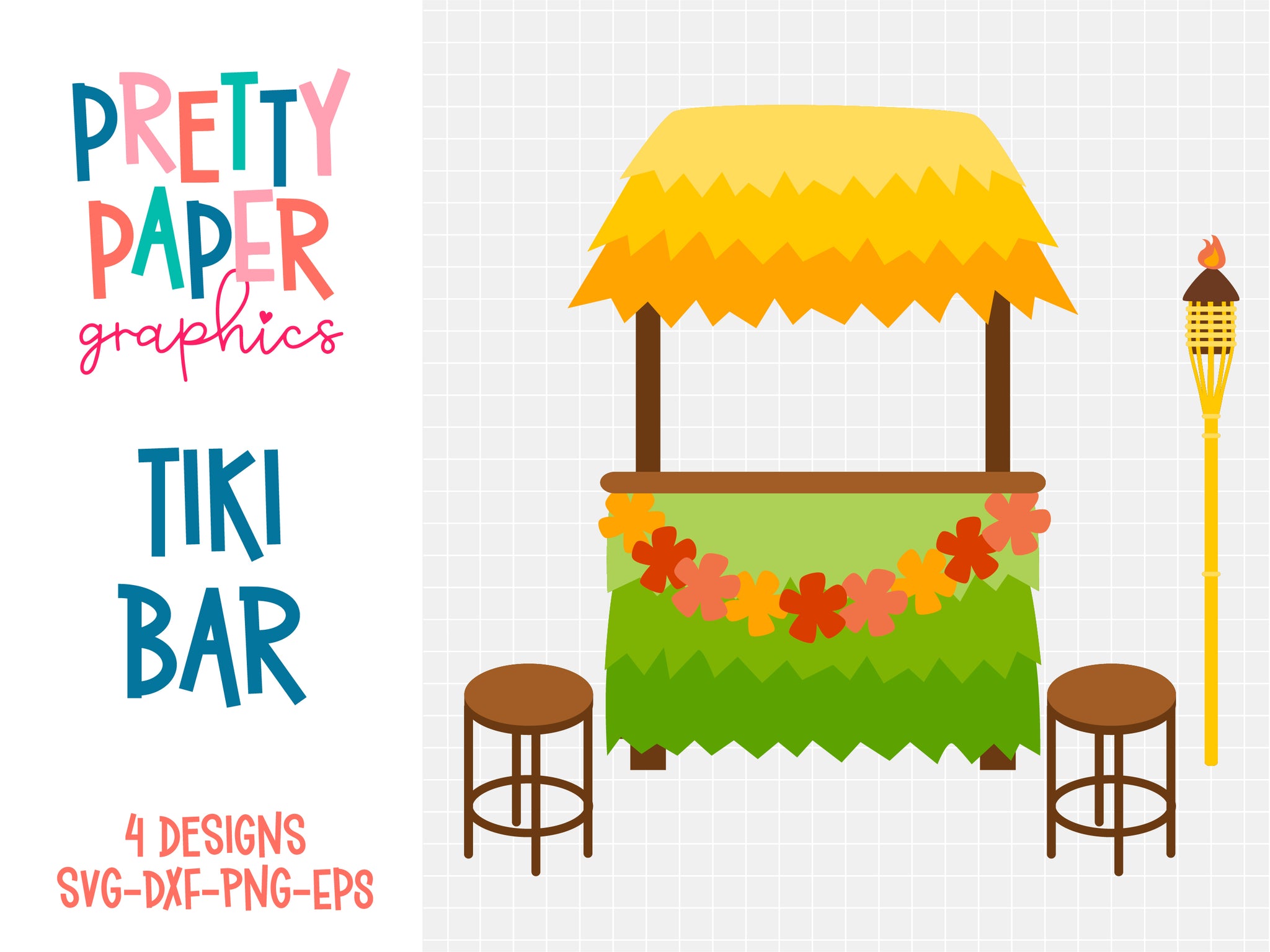 Tiki Bar SVG Cut Files – Pretty Paper Graphics